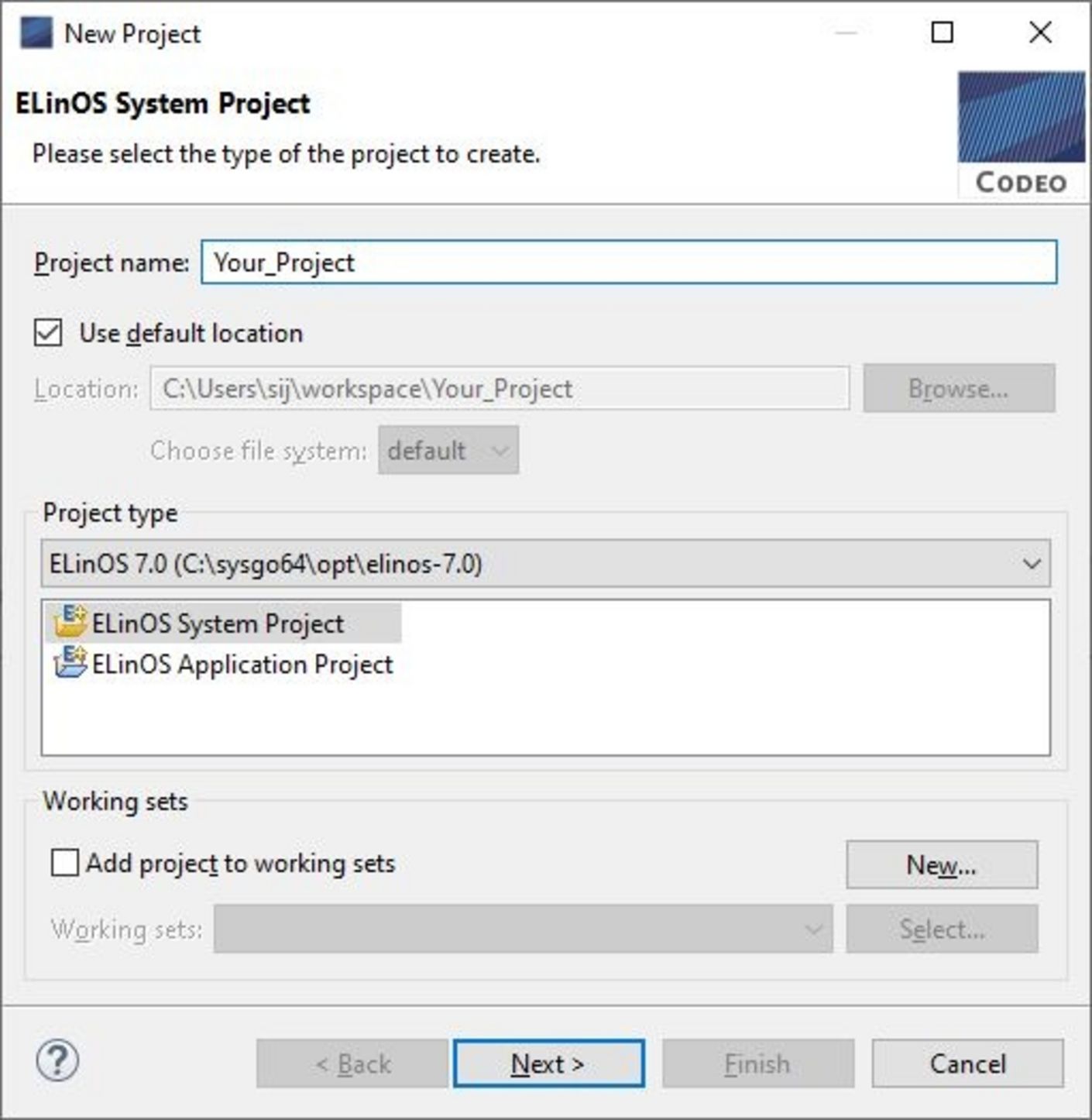 CODEO for ELinOS | SYSGO