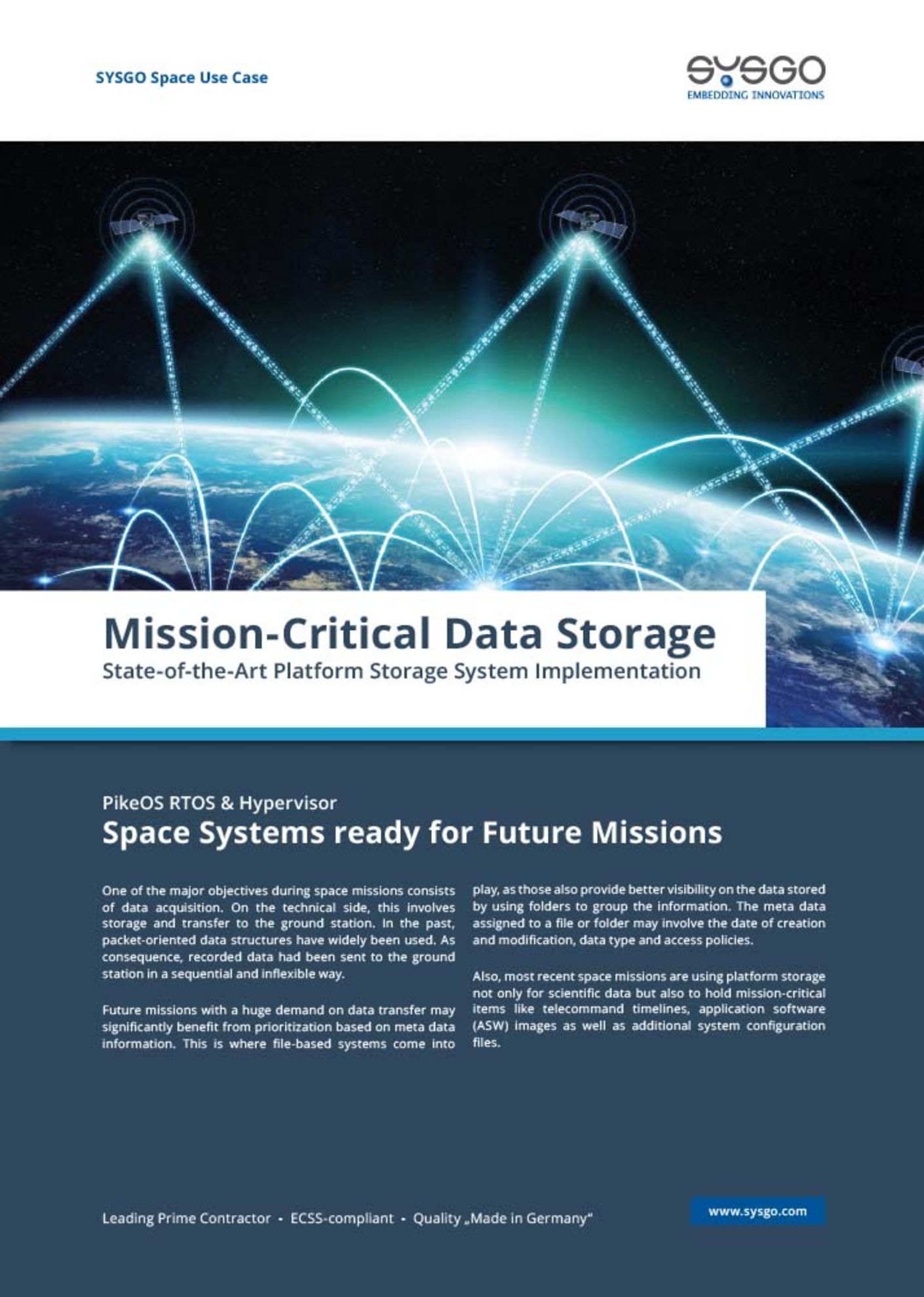 Data Storage during Space Missions | SYSGO
